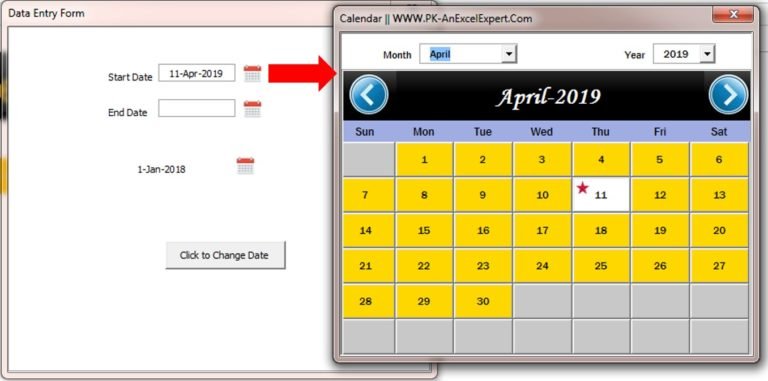Fully Functional Dynamic Calendar Control in VBA - PK: An Excel Expert