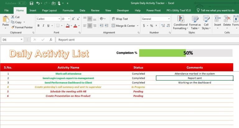 Daily Activity Tracker in Excel - PK: An Excel Expert Daily Activity Tracker in Excel - PK: An Excel Expert