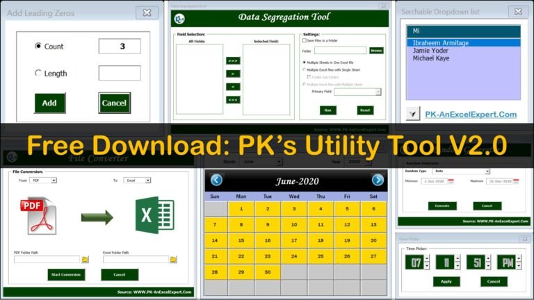 PK's Utility Tool V2.0 - PK: An Excel Expert