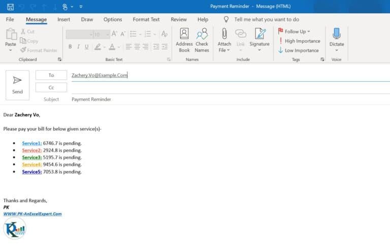 Bulk Auto Emailer with Picture Signature and HTML body - PK: An Excel ...