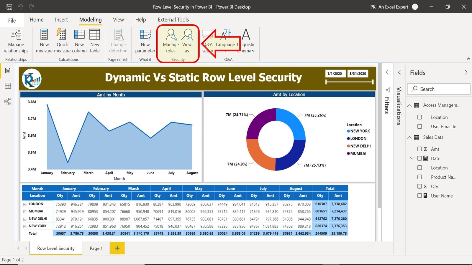 Static And Dynamic Row Level Security In Power BI PK An Excel Expert
