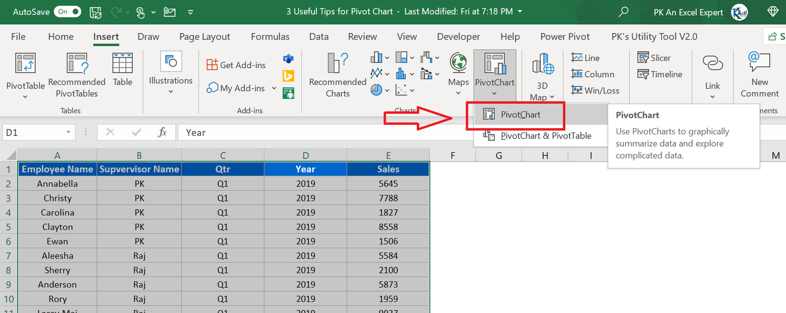 3 Useful Tips For The Pivot Chart PK An Excel Expert