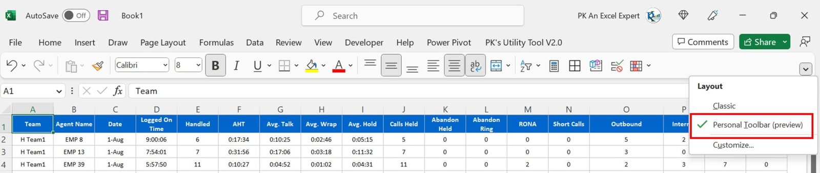 Personal Tool Bar (PTB) in Excel Ribbon Display Options - PK: An Excel ...