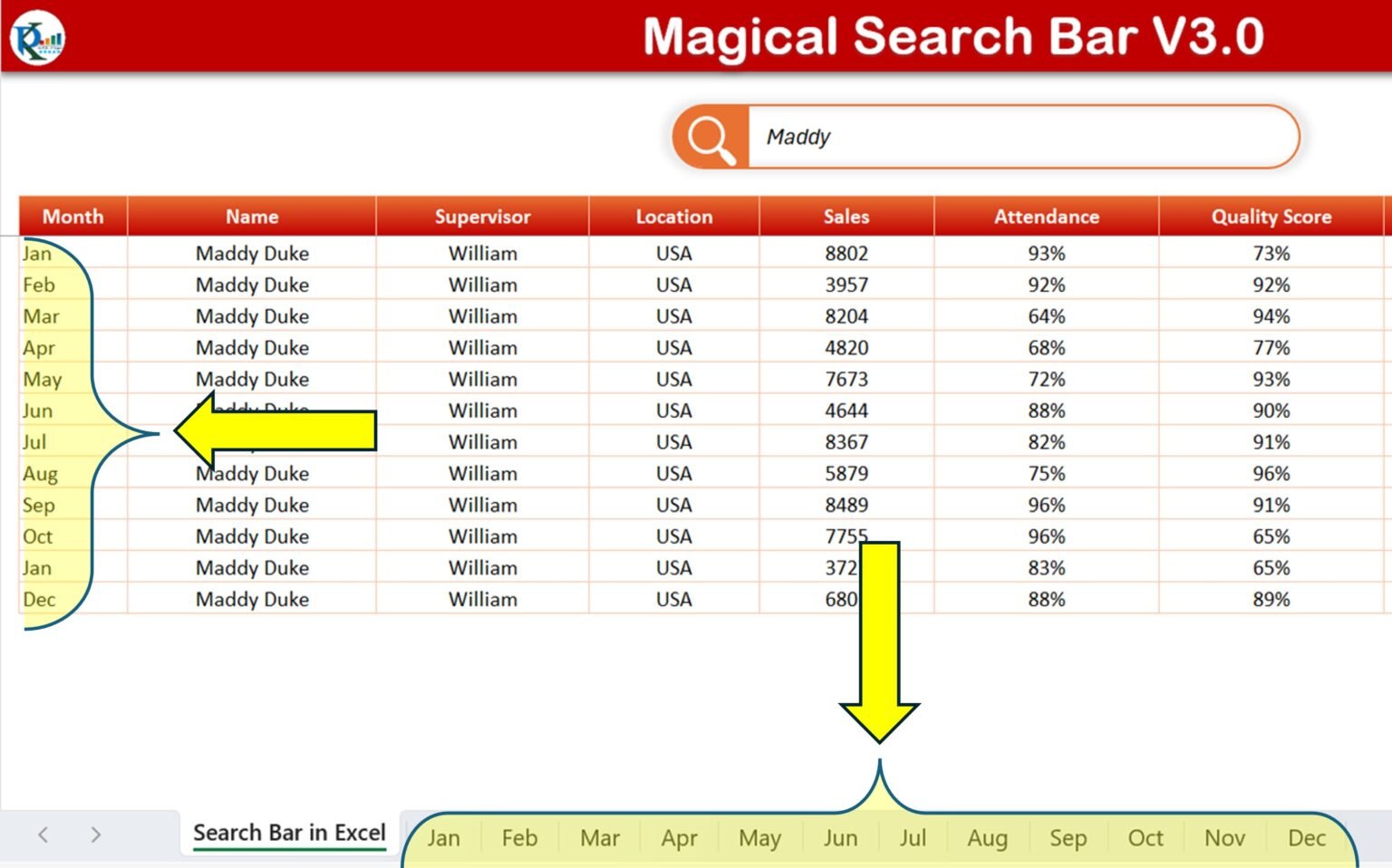 Magic Search Bar V3.0: Reloaded with Multiple worksheet and Specific ...