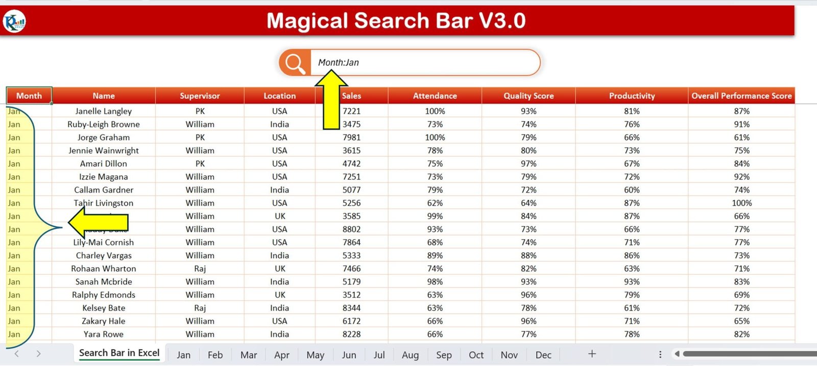 Magic Search Bar V3.0: Reloaded with Multiple worksheet and Specific ...
