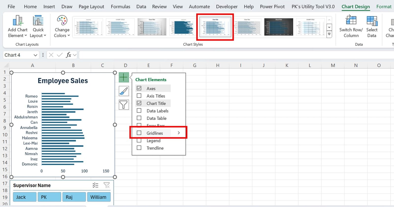 Chart with Slicers in Excel -5 - PK: An Excel Expert