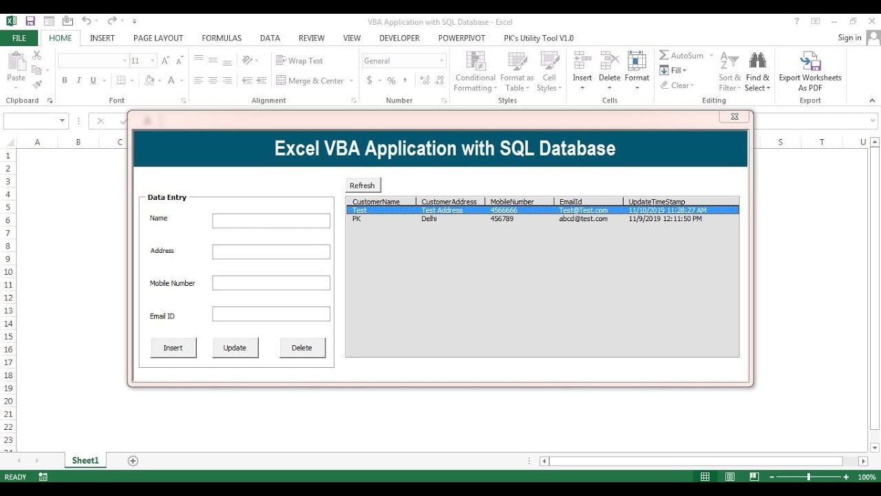 Video Thumbnail: Excel VBA Data Entry Application with SQL database (Part-3) - PK: An Excel Expert