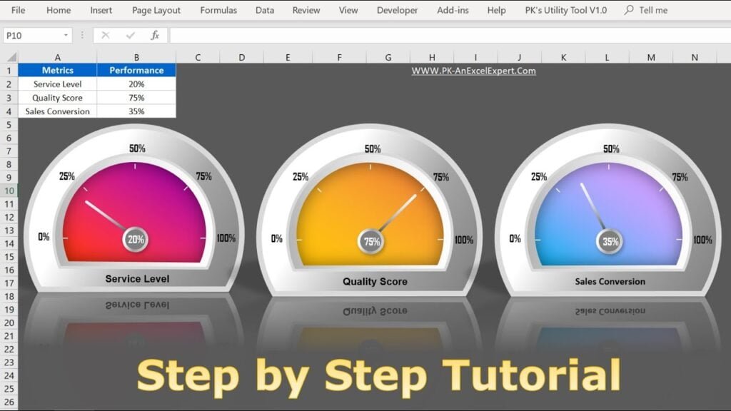 3D Gauge Chart in Excel - PK: An Excel Expert
