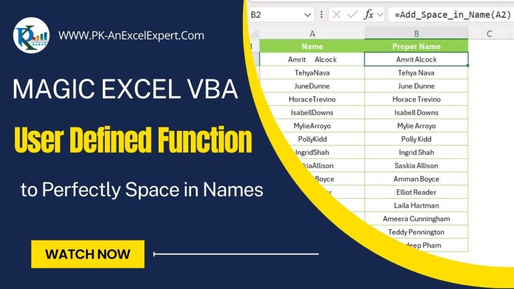 Video Thumbnail: Discover the Magic Excel VBA UDF to Perfectly Space in ...
