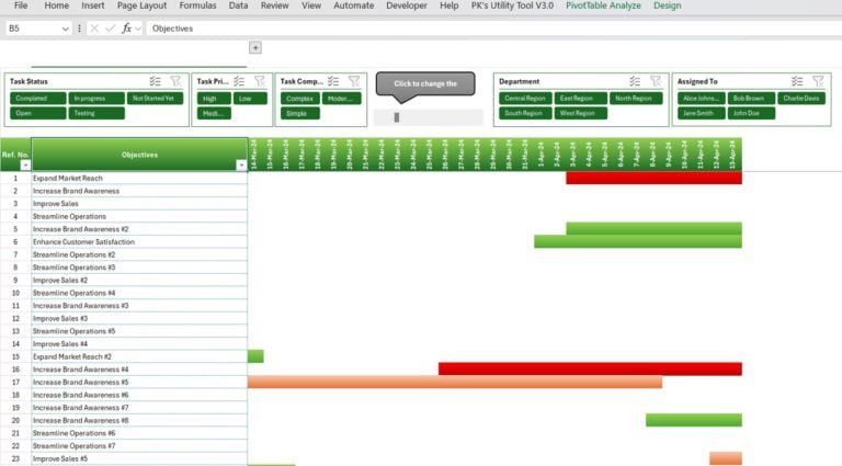 Task Management Dashboard in Excel - PK: An Excel Expert
