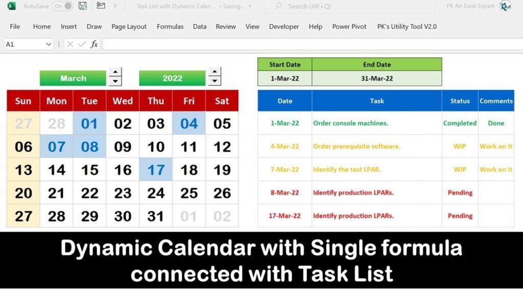 Video Thumbnail: Dynamic Calendar with Single formula connected with ...