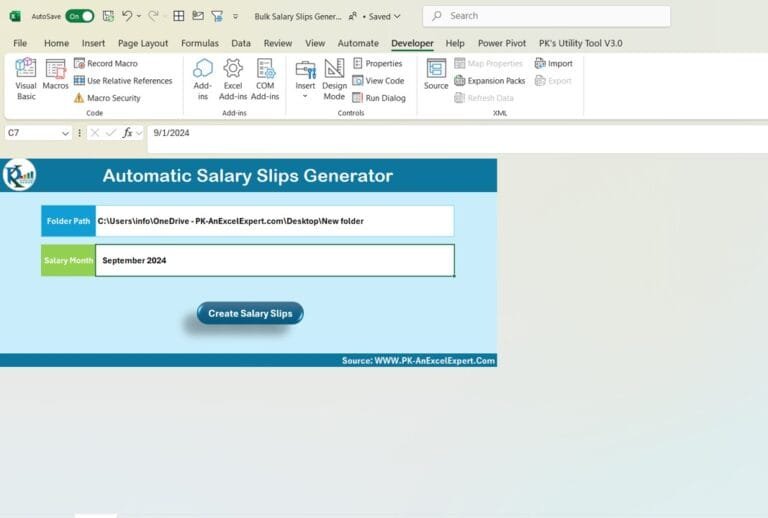 Automatic Bulk Salary Slips Generator in Excel - PK: An Excel Expert