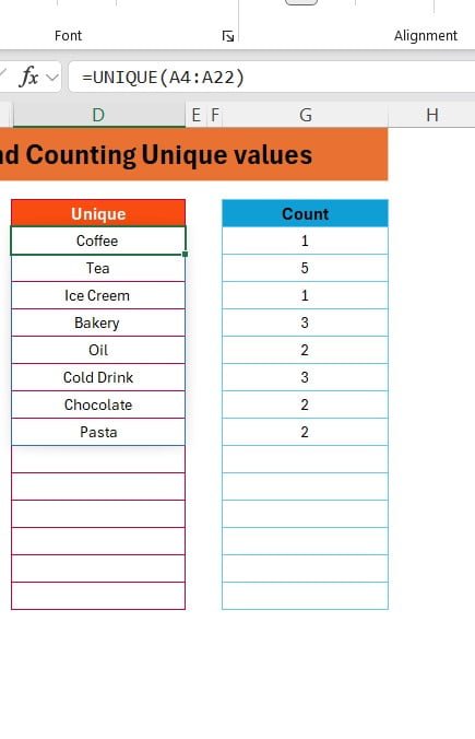 Finding and Counting Unique values with Excel4 - PK: An Excel Expert