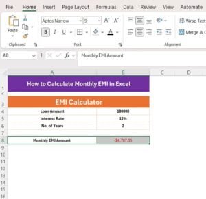 How to Calculate Monthly EMI PMT Function in Excel with Examples - PK ...