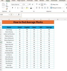 How to find Average Marks with Examples - PK: An Excel Expert