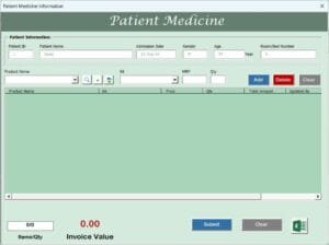 Hospital Management system V1.0 in Excel - PK: An Excel Expert