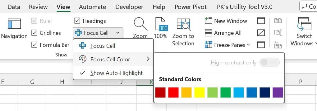 New Feature Focus Cell in Microsoft Excel3 - PK: An Excel Expert