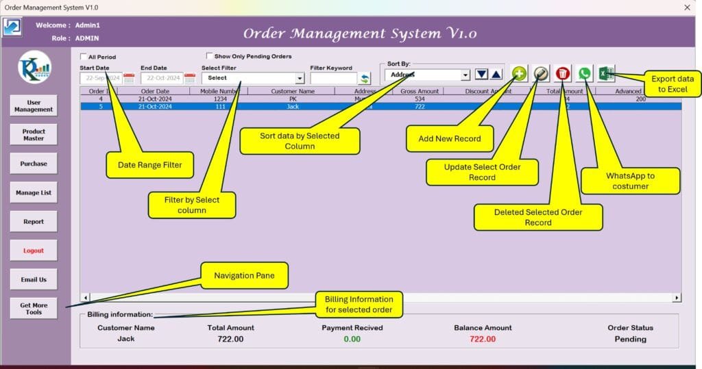 Order Management system V1.0 34 - PK: An Excel Expert