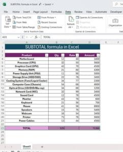 SUBTOTAL formula in Excel with Examples - PK: An Excel Expert