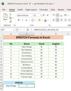 XMATCH Formula in Excel with Examples - PK: An Excel Expert
