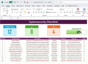 Cybersecurity Checklist - PK: An Excel Expert