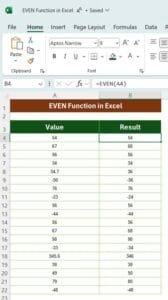 EVEN Function in Excel with Examples - PK: An Excel Expert