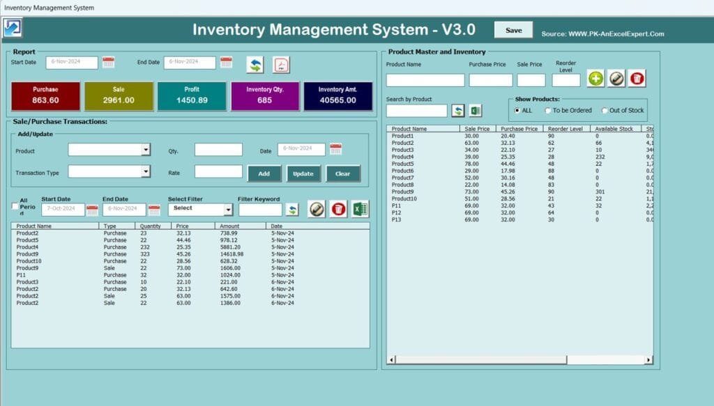Inventory Management System -V3.0 - PK: An Excel Expert