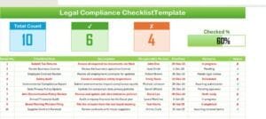 Legal Compliance Checklist Template in Excel - PK: An Excel Expert