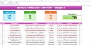 Weekly Reflection Checklist Template in Excel - PK: An Excel Expert