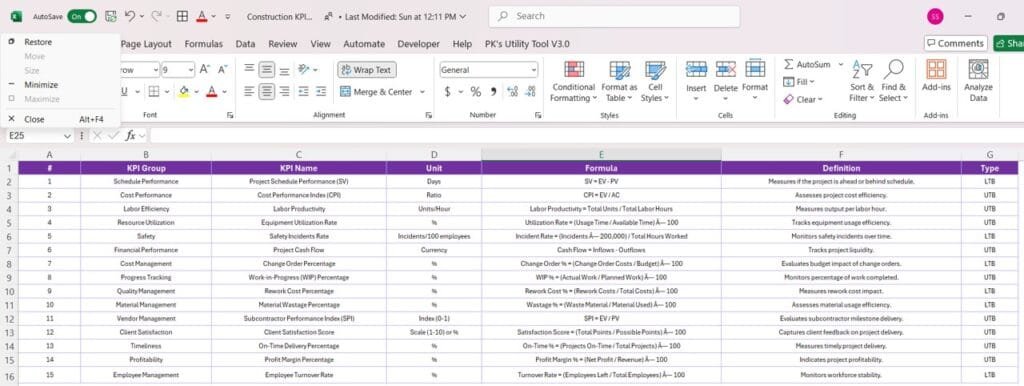 Construction KPI Dashboard in Power BI - PK: An Excel Expert