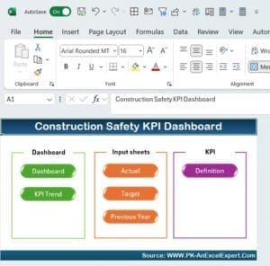 Construction Safety KPI Dashboard in Excel - PK: An Excel Expert