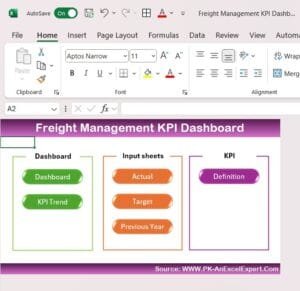 Freight Management KPI Dashboard in Excel - PK: An Excel Expert