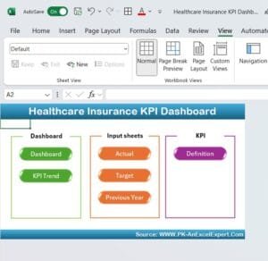 Healthcare Insurance KPI Dashboard in Excel - PK: An Excel Expert