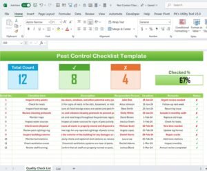 Pest Control Checklist Template in Excel - PK: An Excel Expert