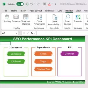 SEO Performance KPI Dashboard in Excel - PK: An Excel Expert