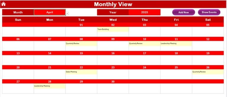 Corporate Meetings Calendar in Excel - PK: An Excel Expert