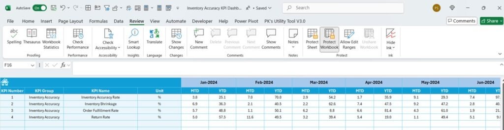 Inventory Accuracy KPI Dashboard in Excel - PK: An Excel Expert