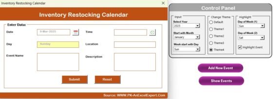 Inventory Restocking Calendar in Excel - PK: An Excel Expert