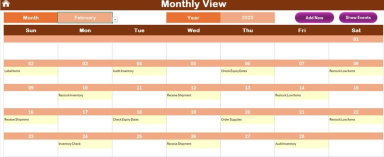 Inventory Restocking Calendar in Excel - PK: An Excel Expert
