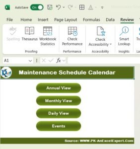Maintenance Schedule Calendar-1 - PK: An Excel Expert