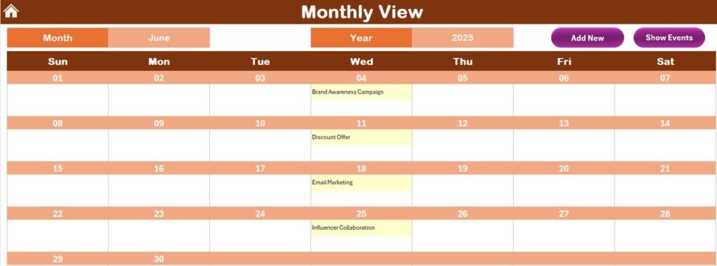 Marketing Campaign Calendar in Excel - PK: An Excel Expert