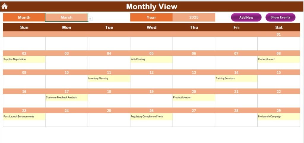 Product Development Calendar in Excel - PK: An Excel Expert