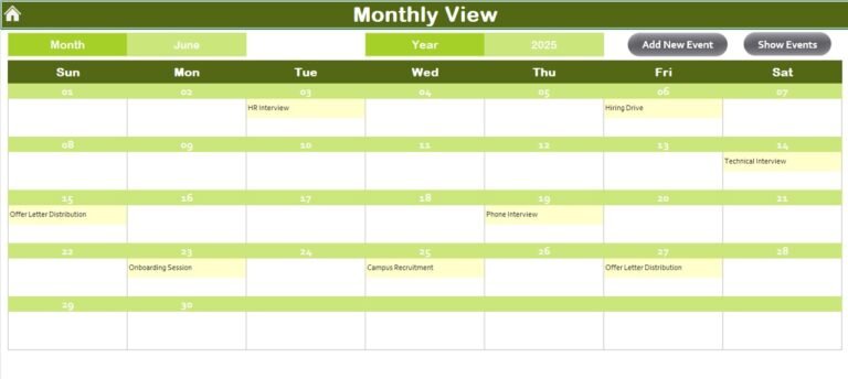 Recruitment Calendar in Excel - PK: An Excel Expert