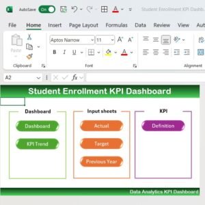 Student Enrollment KPI Dashboard-1 - PK: An Excel Expert