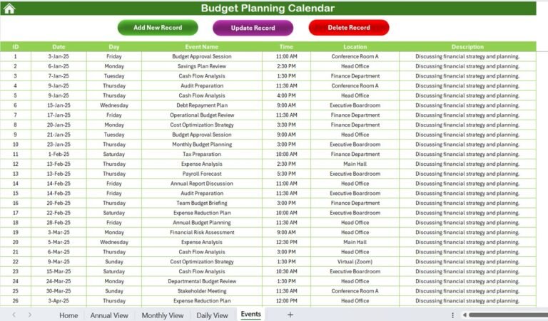 Budget Planning Calendar in Excel - PK: An Excel Expert