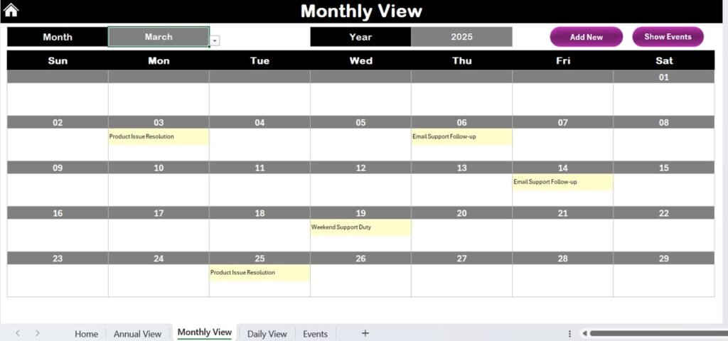 Customer Support Coverage Calendar in Excel - PK: An Excel Expert