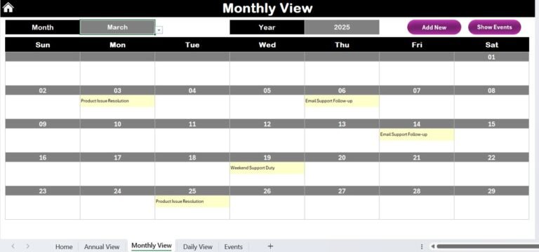 Customer Support Coverage Calendar in Excel - PK: An Excel Expert