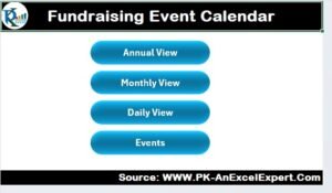 Fundraising Event Calendar in Excel - PK: An Excel Expert
