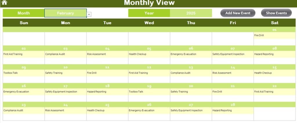 Health & Safety Compliance Calendar in Excel - PK: An Excel Expert
