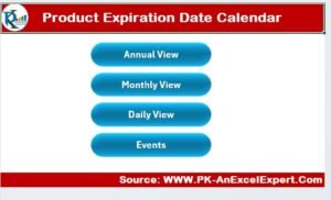 Product Expiration Date Calendar in Excel - PK: An Excel Expert